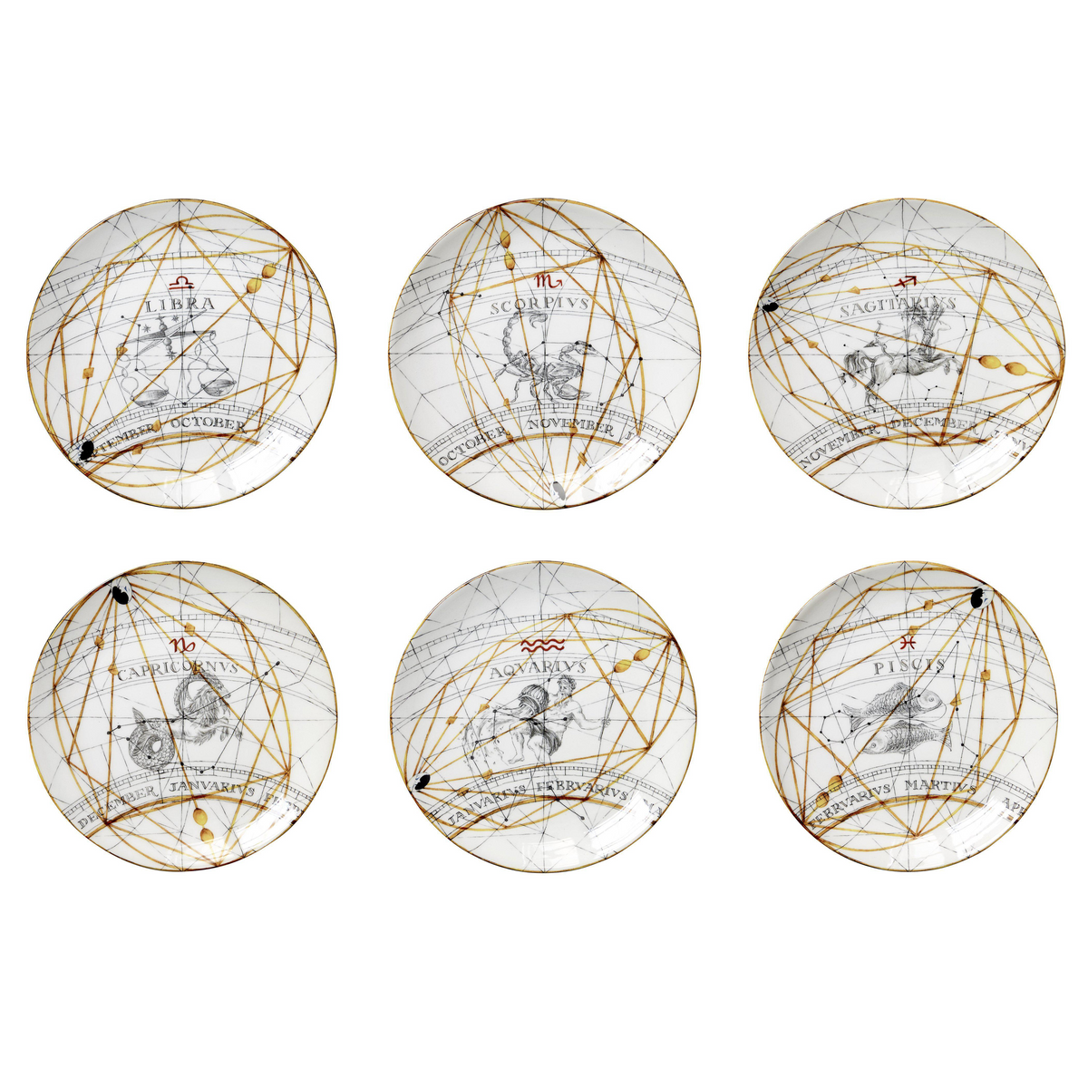 Zodiac Astrology Signs Dinner Plate, Set of 12 – Collecto